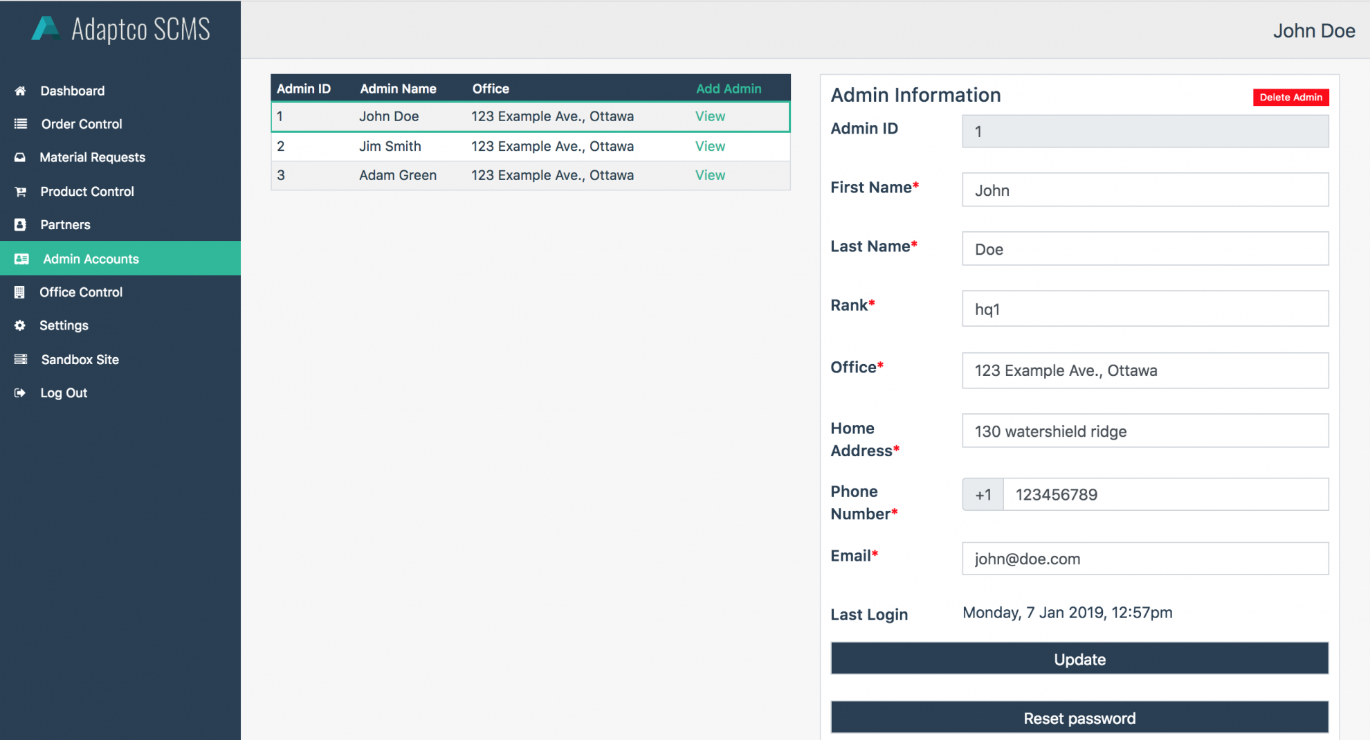 Adaptco Supply Chain Management System - Tavan Systems
